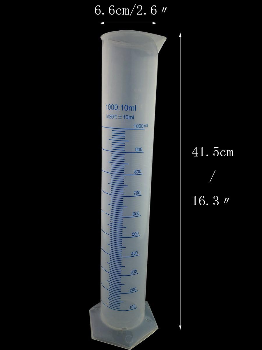 Winterworm® 1000ml Transparent Plastic Graduated Cylinder for ...