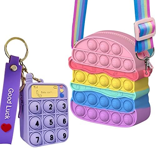 Pop Purse Shoulder Bag Fidget Toys Push Its Popper Sensory Fidgets ...