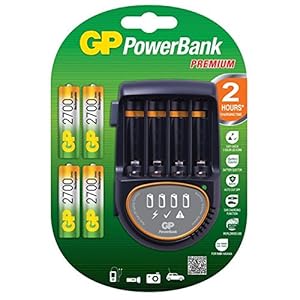 GP Batteries H500 Charger Powerbank with 4x AA 2600 mAh: Amazon.co.uk ...