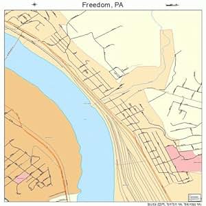 Amazon.com: Large Street & Road Map of Freedom, Pennsylvania PA ...