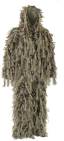 AUSCAMOTEK Hybrid Ghillie Suit for Hunting Camouflage Suit Dry Grass 3D ...
