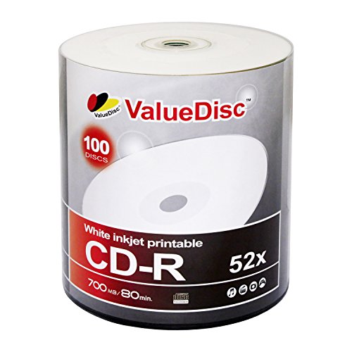 Value Disc CD-R 80min 700MB 52X White Inkjet Printable 100 Pack ...