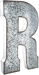 Amazon.com: Huge 20" Metal Alphabet Wall Décor Letter R Rusted Edge ...
