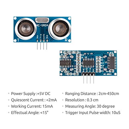 SunFounder Ultrasonic Module HC-SR04 Distance Sensor for Arduino R3 ...