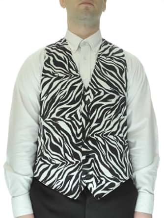 SixStarUniforms Zebra Print Vest for Men, Black and White at Amazon Men ...