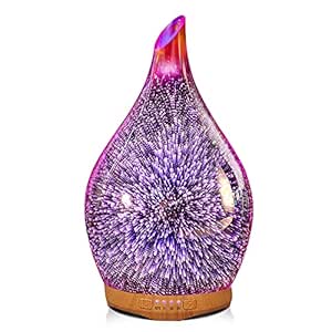 Amazon.com : 280ml Rose Gold Essential Oil Diffuser 3D Glass ...