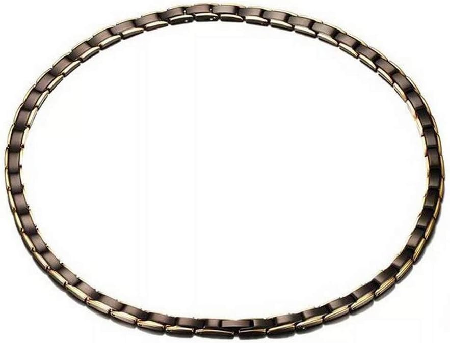 Men’s Punk Black Gold Titanium Steel 4 Elements Magnetic Therapy Chain ...
