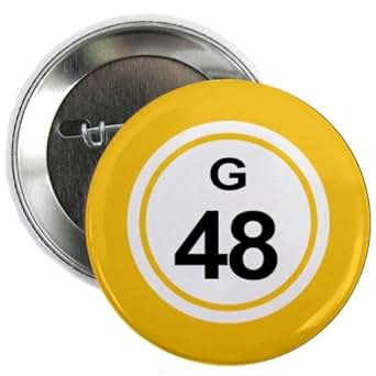Amazon.com: BINGO BALL G48 FORTY-EIGHT YELLOW 2.25 inch Pinback Button ...
