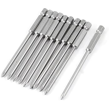 uxcell 1/4-inch Hex Shank 4.5mm PH1 Magnetic S2 Crosshead Phillips Screwdriver Bits 3-inch Long ...