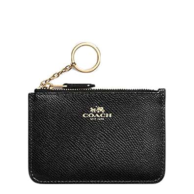 Amazon.com: Coach KEY POUCH WITH GUSSET IN CROSSGRAIN LEATHER Black: Shoes