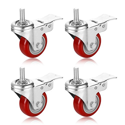 Buy Parlos 4 Pack Heavy Duty 3 Inch Caster Wheels Thread Stem Swivel ...