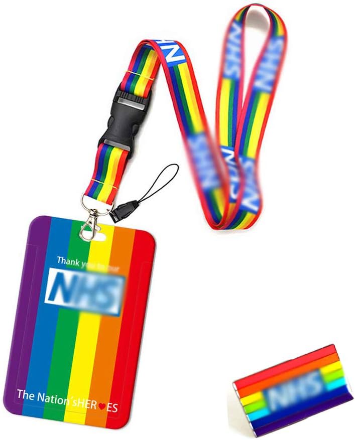 1 Set Thank You Lanyard Including id Card Holder and Rainbow Badge ...