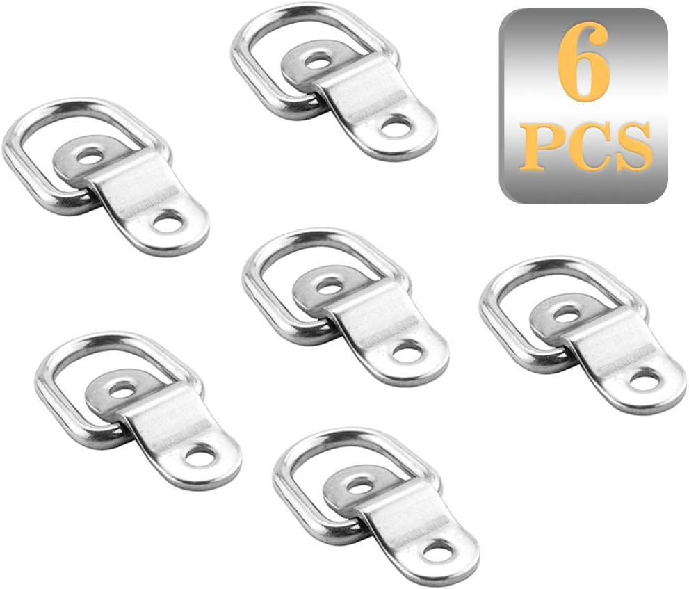 Gwolf D Ring Tie Down Ring, 6pcs D Ring Lashing Ring, Load Anchor ...