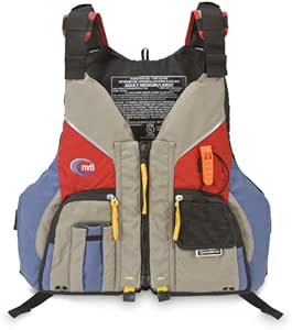 Amazon.com : MTI Adventurewear Voyager PFD Life Jacket, Khaki/Red, X ...