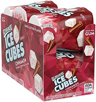 ICE BREAKERS ICE CUBES Cinnamon Sugar Free Chewing Gum, Made with ...
