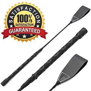 Amazon.com: 18" Real Riding Crop Cross Handle with Genuine Leather Bull ...