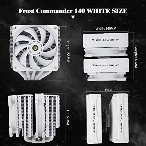 Thermalright FC140 White CPU Cooler Dual Towers and Dual Fan, 5 * 8mm ...