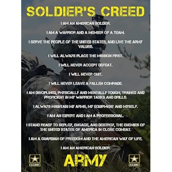 Amazon.com: Soldiers Creed Poster Army Poster Military Gifts Army Gifts ...