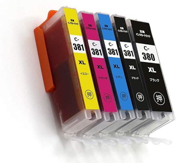 Amazon | キヤノン(Canon) BCI-381+380/5MP 大容量タイプ BCI-381XL BCI-380XL 互換 インクカートリッジ (BCI-381(BK/C/M/Y ...