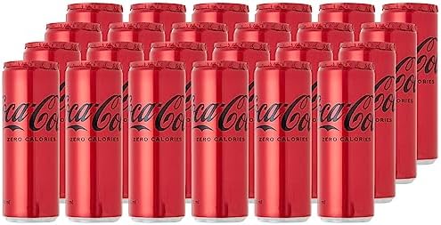 Coca-Cola Zero Calories, Carbonated Soft Drink, Can 355ml, pack of 24 ...