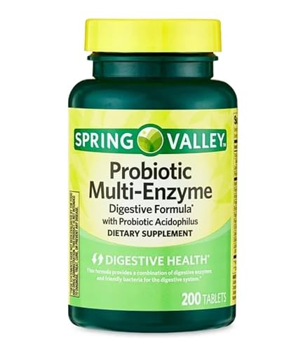 Spring Valley Probiotic Multi-Enzyme Digestive Formula Tablets, 200 ...