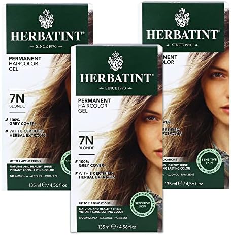 Herbatint Permanent Haircolor Gel, 7N Blonde, Alcohol Free, Vegan, 100% ...