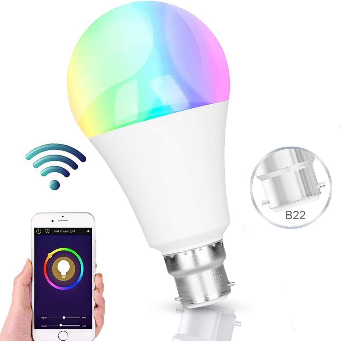 Smart Bulb, WiFi Alexa Light Bulbs, RGBW Colour Change Bulbs Dimmable ...