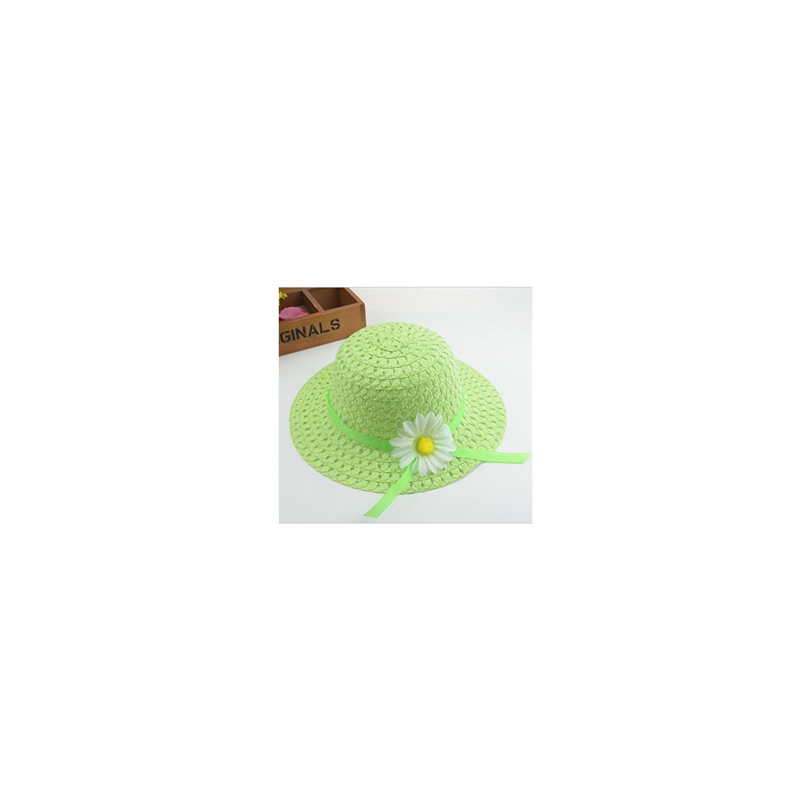 Girls Sunflower Straw Tea Party Hat Set (9 Pcs, Assorted Colors) - Epic ...