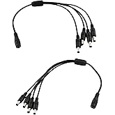 Amazon.com : UpperFu 2pcs CCTV DC Power Splitter Cable 5.5mm x 2.5mm ...
