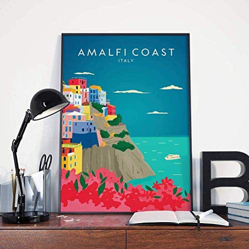 Amazon.com: Amalfi Coast Vintage Travel Style Poster - Italy, Print ...