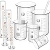Feekoon 10 Pieces Glass Measuring Beaker and Graduated Measuring ...