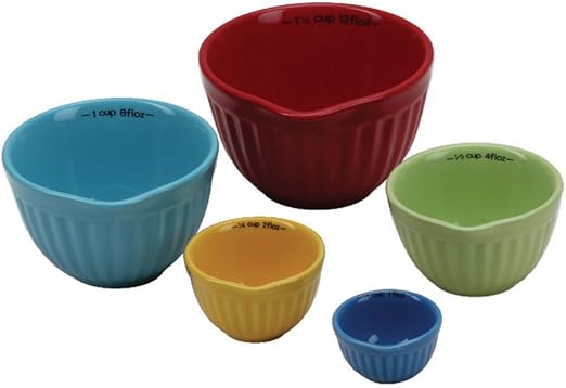Amazon.com: 5 Piece Stoneware Nesting Measuring Cup Set: Kitchen & Dining