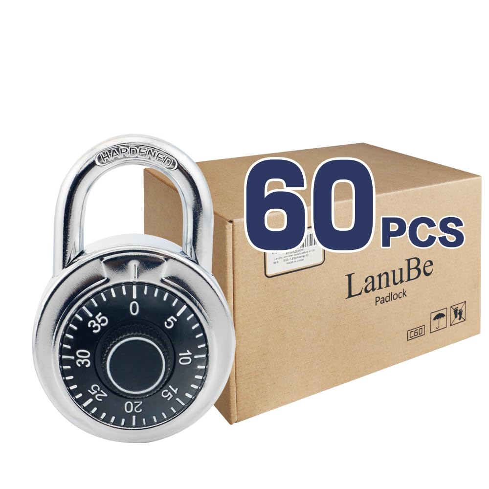 LanuBe Lock Standard Dial Combination Lock, 2 inch. Wide, with ...