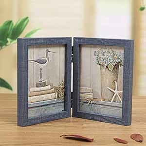 Amazon.com - Wood Folding Picture Frames 4x6 with glass-Hinged Double ...