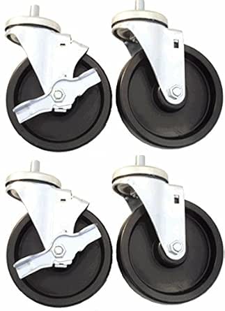 4" x 1-1/4" Caster Set of 4 True Refrigerators, Polyolefin Wheels ...
