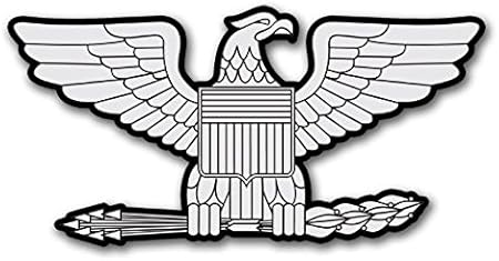 Amazon.com: Rank Colonel Eagle Shaped Sticker (Silver Insignia Decal ...