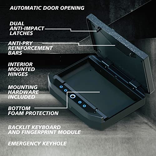 BOFON Handgun Safe, Quick-Access Pistol Safe with Biometric Fingerprint ...