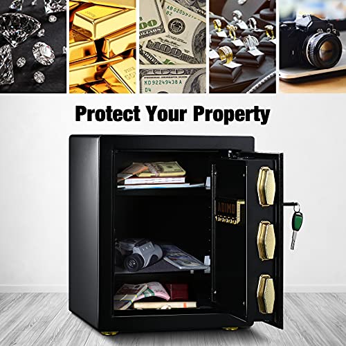 Safe Box,ADIMO 1.8 Cubic Feet Safe, with Sensitive Alarms,Dual Key ...