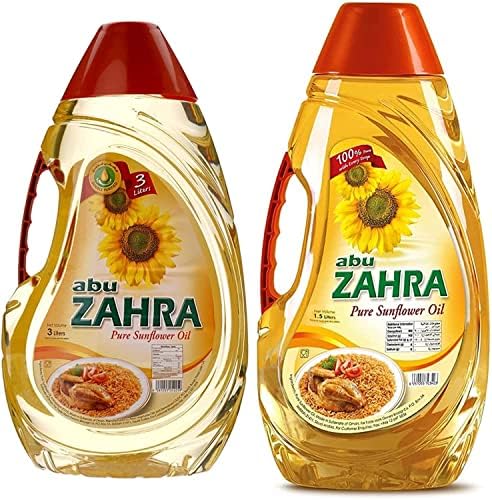 Abu Zahra Pure Sunflower Oil 3L - Pack of 1 & Sunflower Oil 1.5L Sp ...