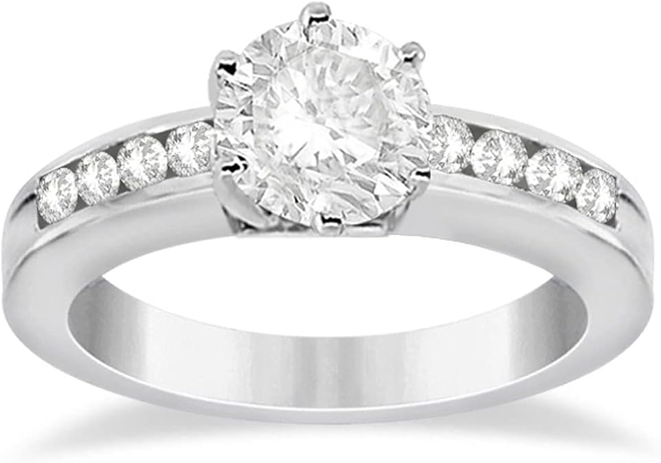 Classic Channel Set Solitaire Diamond Engagement Ring Setting for Women ...