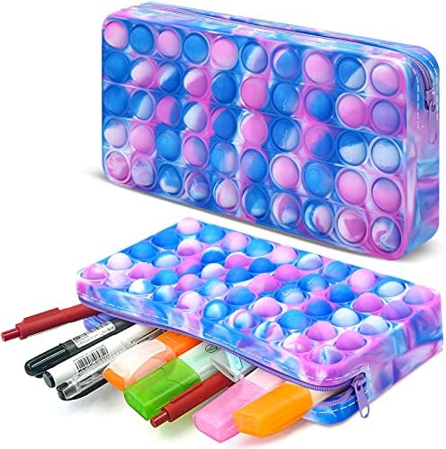 Pop Fidget Pencil Case for Girls, Push Pop Bubble Pencil Pen Case for ...