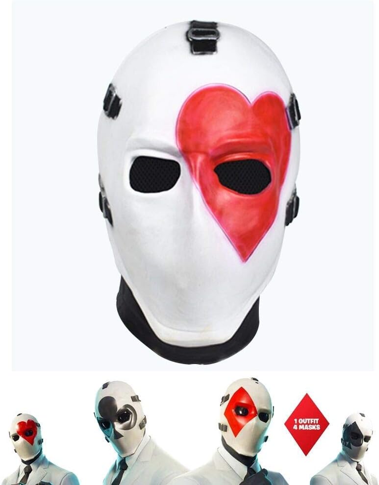 Vercico Heart Poker Face Mask Carnival Christmas Halloween New Year ...