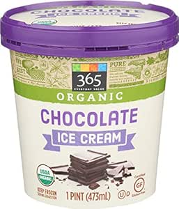365 Everyday Value, Organic Chocolate Ice Cream, 16 oz (Frozen): Amazon ...