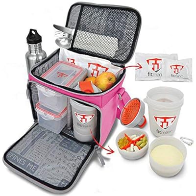 Buy Fitmark Box Meal Prep Insulated Bag with BPA Free Portion Control ...