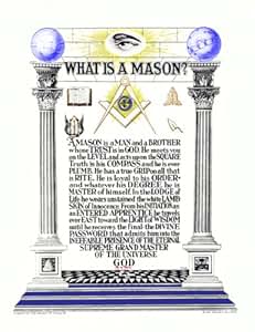 Amazon.com: Antique Masonic Print"What is a Mason" poem Master Mason ...