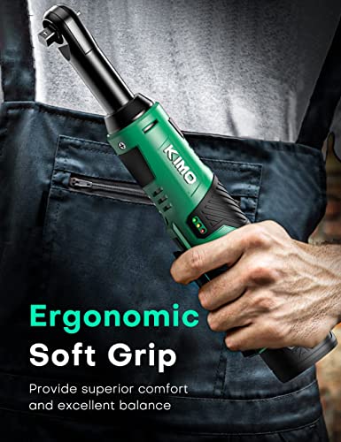 KIMO 3/8" Extended Electric Ratchet Wrench Set, 40 Ft-Lbs 400 Rpm 12V ...