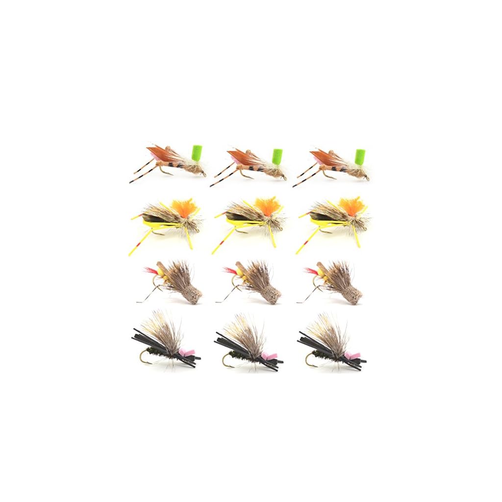 Trout Fly Assortment - Four Best Grasshopper Trout Dry Flies Collection ...