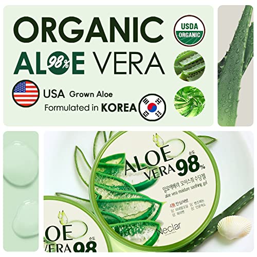 Neclar - Pure Organic Aloe Vera Gel - Aloe Vera Soothing gel - Aloe ...
