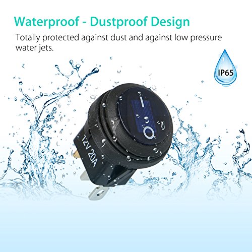 Linkstyle 5PCS 12V 20A Car Truck RV Rocker Round Toggle, LED Switch 3 ...