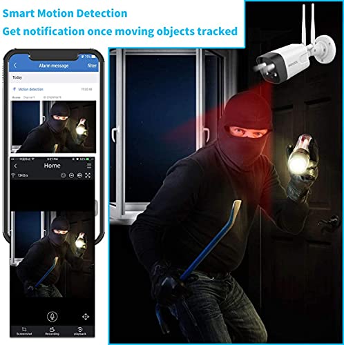 {Dual Antennas Wireless Enhanced & 2K 3.0MP} AI Detected Outdoor Wireless Security Camera (2pcs ...